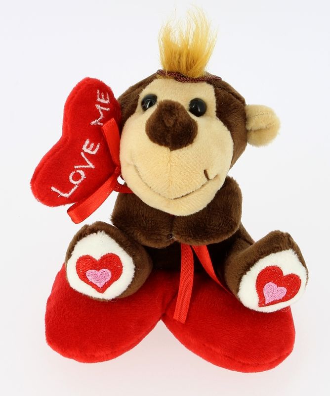 MONO COJIN CORAZON+ GLOBOS CORAZON 12CM