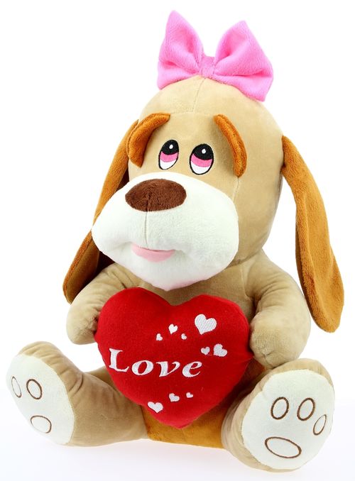 PERRITA LAZOS CORAZON 18CM