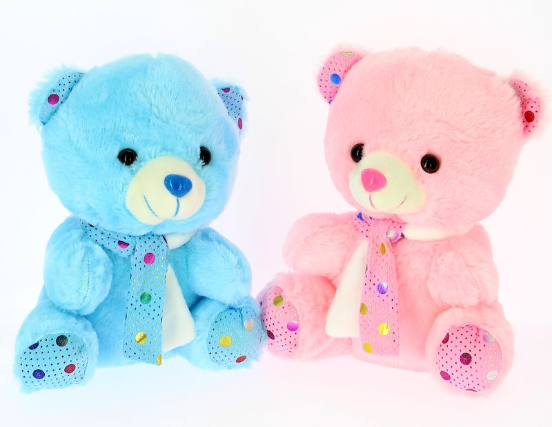 OSOS AZUL Y ROSA BUFANDA 20CM